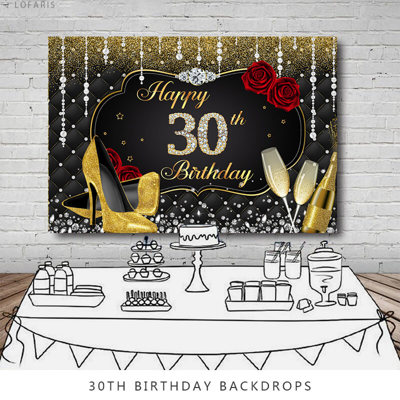 Custom Dirty 30th Birthday Party Backdrops - Lofaris UK