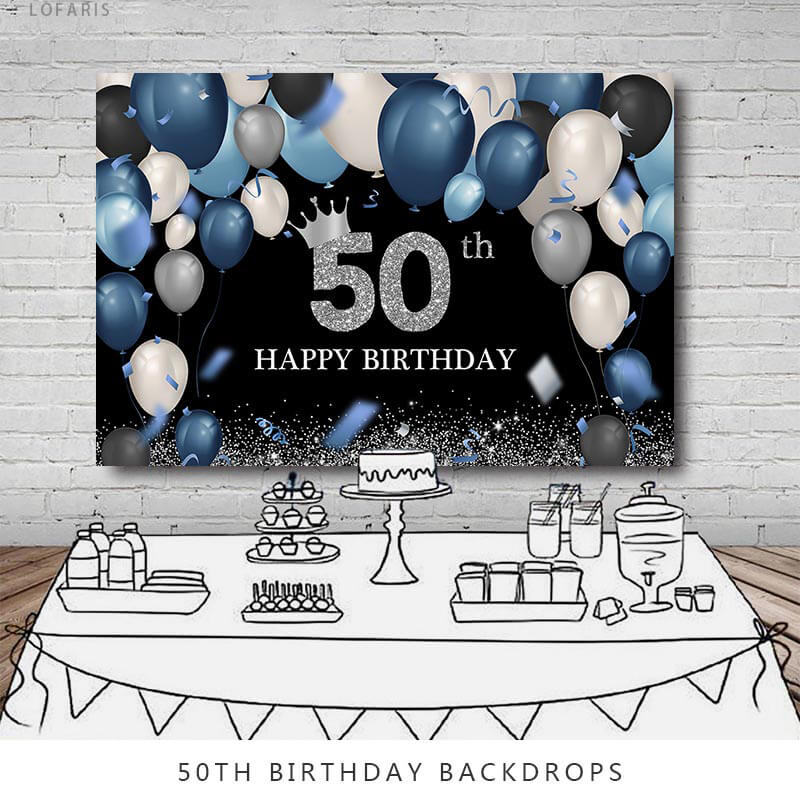Custom 50th Birthday Theme Party Backdrops - Lofaris UK