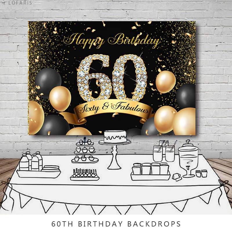 Surprise 60th Birthday Party Backdrops - Lofaris UK
