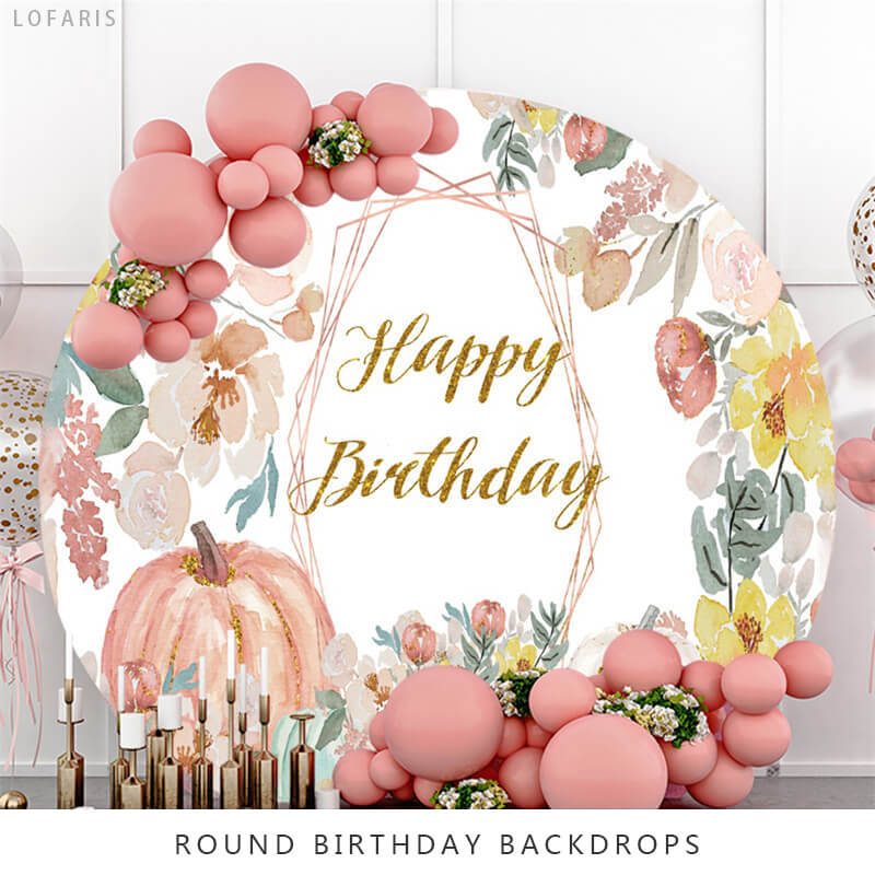Birthday Party Round Backdrop Fabric Cover - Lofaris UK