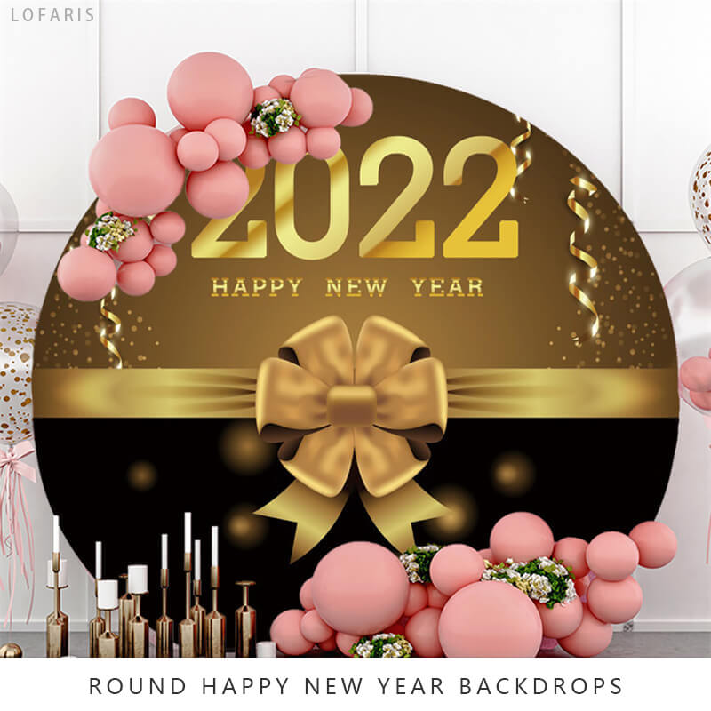 New Year's Eve Round Backdrops for Celebration - Lofaris UK