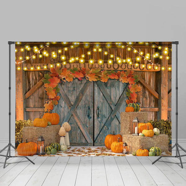 Lofaris UK Lighting Autumn Wooden House With Pumpkin Backdrop