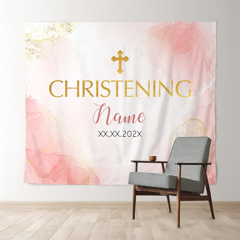 Baptism Pink And Gold Background Scrapbook Customs | Baptism Pink